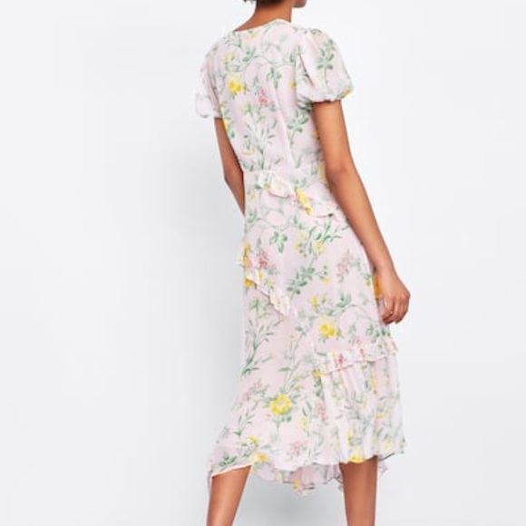 Zara | Dresses | Ruffled Floral Print Dress | Poshmark